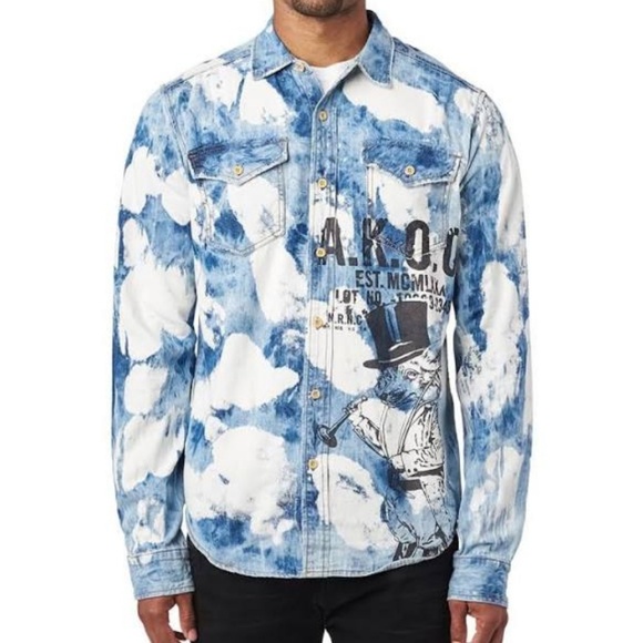 Akoo | Shirts | New Akoo Mens Denim Button Ls Shirt | Poshmark